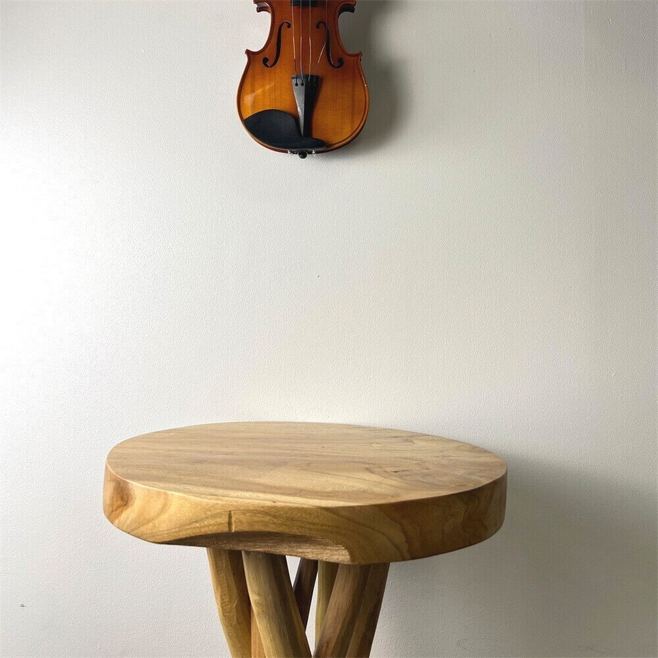 Teak Wood Branch End Table Rustic Side Table Small Accent Table Plant ...