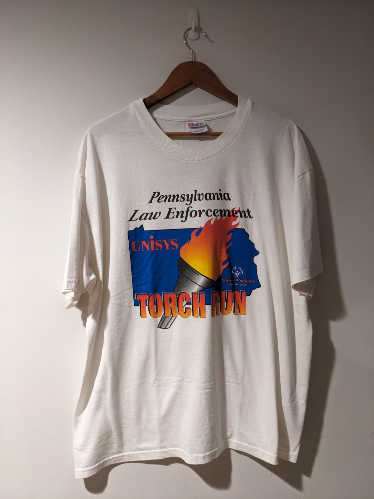 Vintage 1998 Pennsylvania Law Force Torch Run White X… - Gem