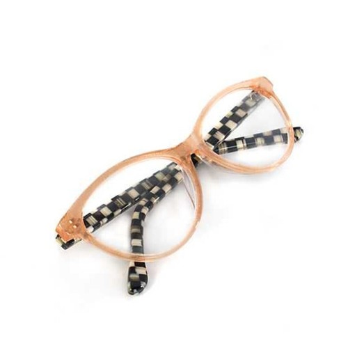 MacKenzie Childs New w. Tags COURTLY CHECK ROSE GOLD LENO READERS ...
