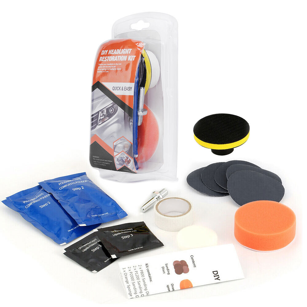 Headlight Restoration Kit Car Lens Lamp Cleaner Sanding Repair Tools ...