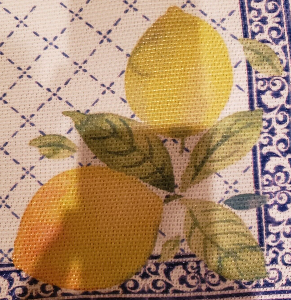 New Citrus & Blue Border Lemon Fruit Vinyl Placemats Set Of 4 Indoor ...