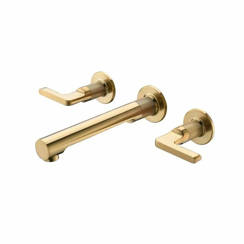 Brass Basin Vessel Faucet,Brushed Gold Swivel Sink Tap 1-Lever 3-Hole ...