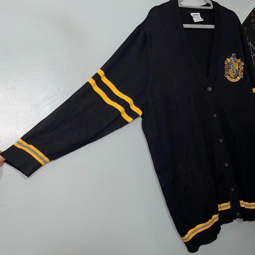 Harry Potter Cardigan Plus Size 5X Black HufflePuff Sweater Academia ...