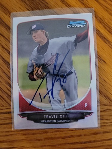 2013 Bowman Chrome Baseball Travis Ott RC Rookie Card Signed IP Auto ...