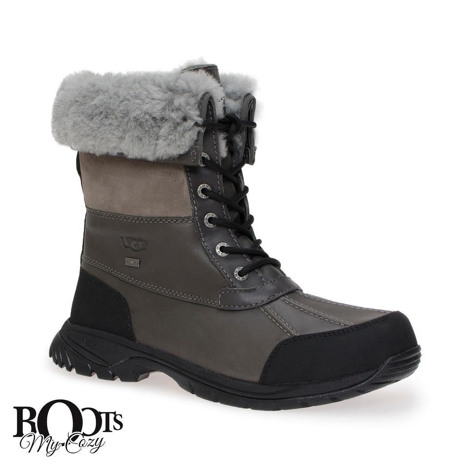 UGG BUTTE METAL GRAY WATERPROOF LEATHER WINTER BOOTS SIZE US 9.5/UK 8.5 ...