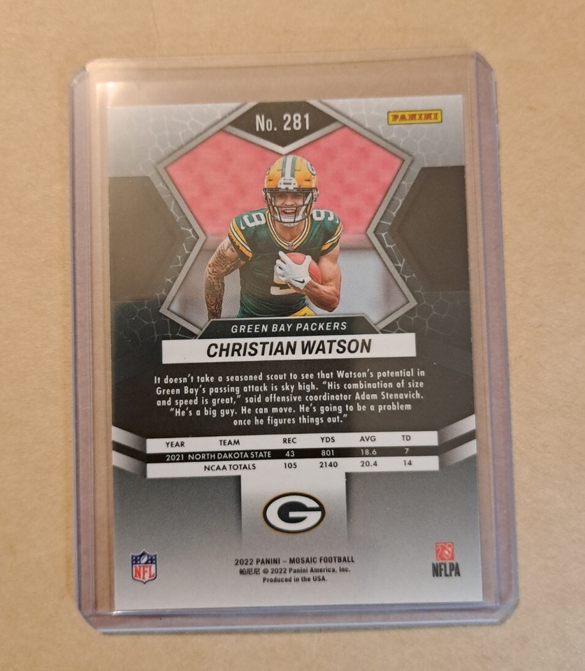 2022 Mosaic Christian Watson Rookie Card RC Green Bay Packers | eBay