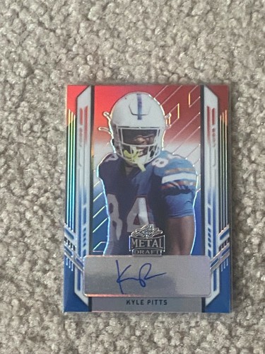 KYLE PITTS 2021 Leaf Metal Red White Blue Autograph #7/10 FALCONS FL ...