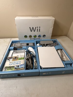 Nintendo Wii Rare Complete Wii Sports Video Game Console Bundle In Box ...
