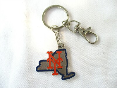 NEW YORK METS Heavyweight Metal State Shaped KEY CHAIN RING #02 - NEW ...