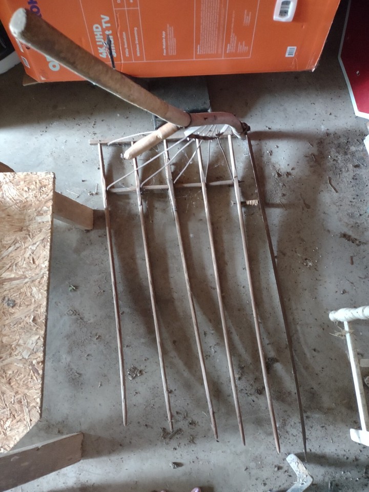 Antique Grain Cradle Scythe Primitive Farm Tool | eBay