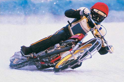 ICE TRACK RACER Motocross Motorcycle Winter Racing Super Action 24x36 ...