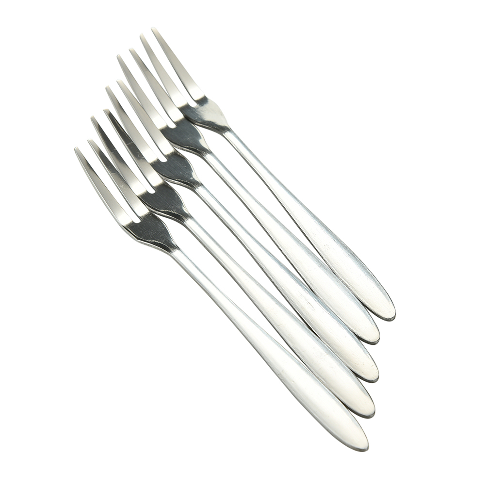 5X Stainless Steel Fruit Fork Two Tooth Dessert Fork Home Kitchen ...