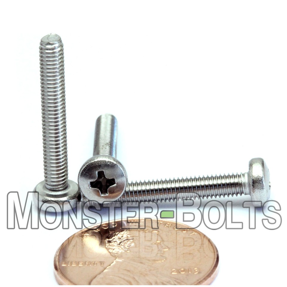 M3 / 3mm Phillips Pan Head Machine Screws, Stainless Steel A2, DIN 7985 ...