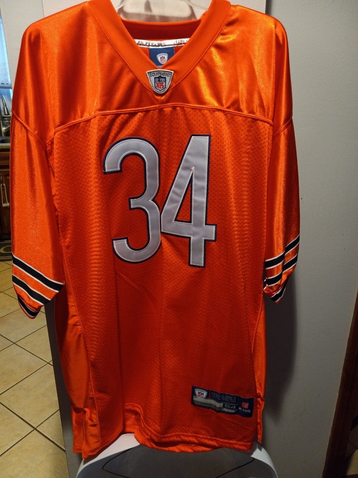 Chicago Bears Walter Payton Size 54 Alternate Orange All Sewn-On Reebok ...