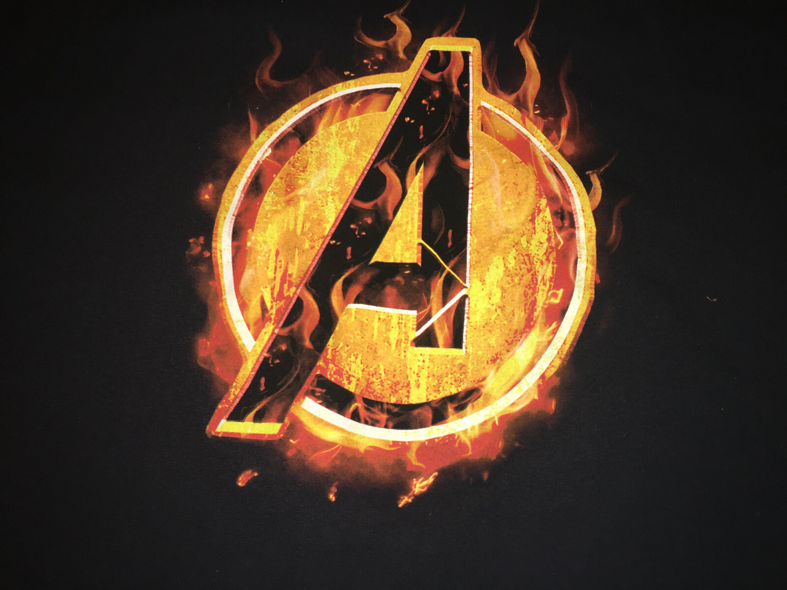 MARVEL COMIC UNIVERSE AVENGERS FIRE LOGO T-SHIRT ADULT 2XL | eBay
