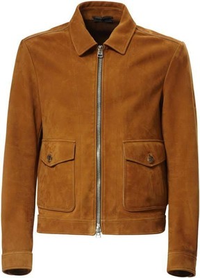 Men Brown Racer Leather Jacket Pure Suede Motorcycle Size XS S M L XL ...