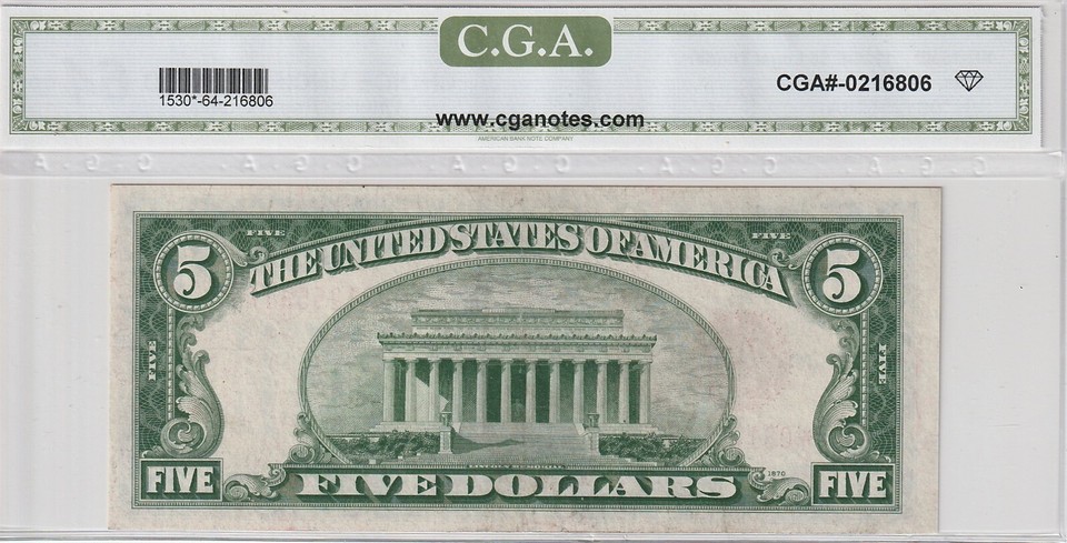 Rare Star Note - 1928E $5 Legal Tender Note Fr.# 1530* Uncirculated ...