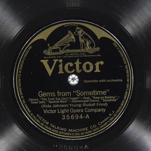 VICTOR LIGHT OPERA COMPANY Gems Sometime / She'S A Good Fellow VICTOR ...