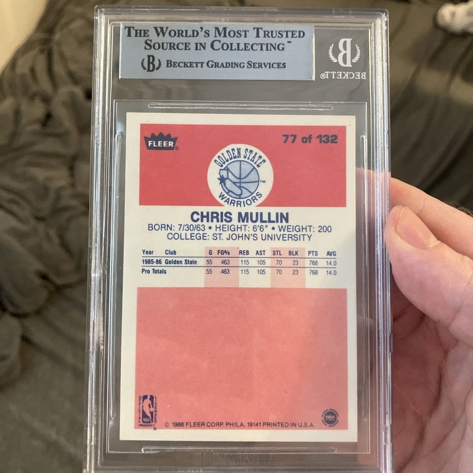 Chris Mullin Card 1986-87 Fleer #77 BGS 9 MINT (8.5 9 9 9) | eBay