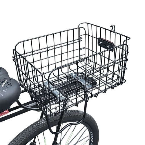 Folding Rear Bike Basket Steel Baskets Quickly Release Rack Cargo ...