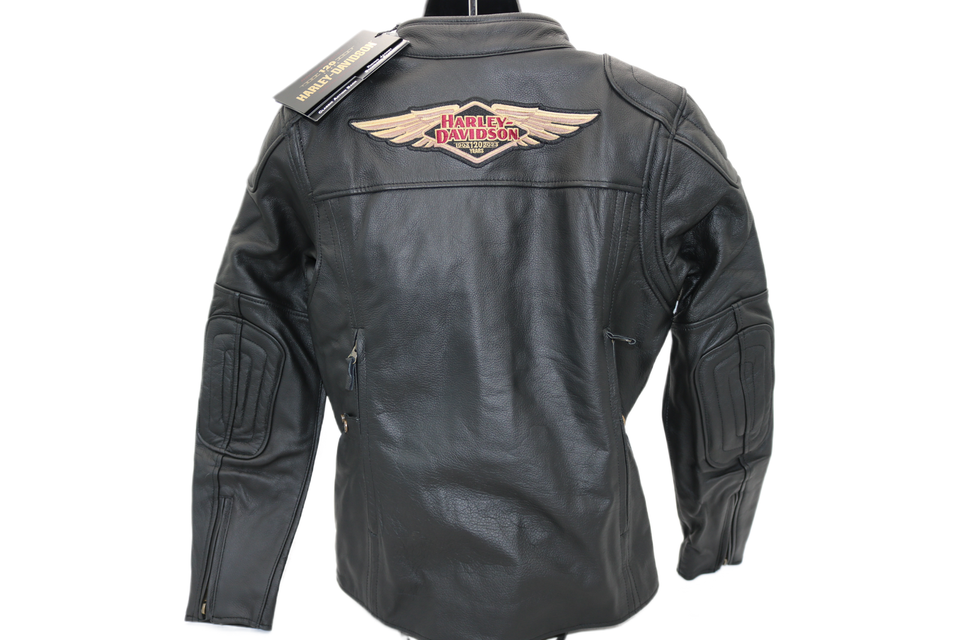 97028-23VW NWT HARLEY-DAVIDSON WOMENS LTHR JACKET NOSTALGIA TRIPLE VENT ...