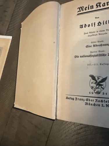 Mein Kampf Adolf Hitler 1934 Public German Edition ROUGH SHAPE | eBay
