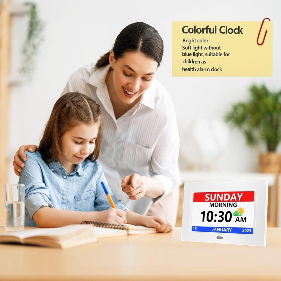 Digital Calendar Day Clocks Extra Large Date Time Day of the Week Clock ...