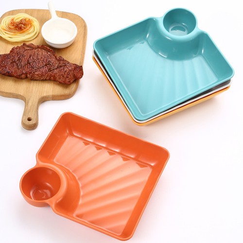 4x Dumpling Plate Non-slip Stackable Plastic Dipping Saucer Sushi Dish ...