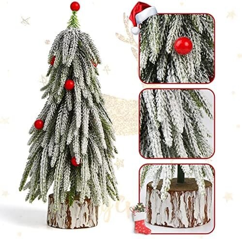 12 Inch Mini Christmas Tree Artificial Snow Flocked Tabletop Christmas ...