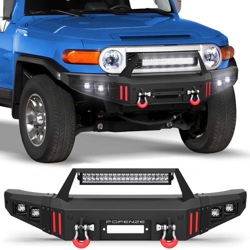 Front Bumper For 2007-2014 Toyota FJ Cruiser w/ Winch Seat & LED Lights ...