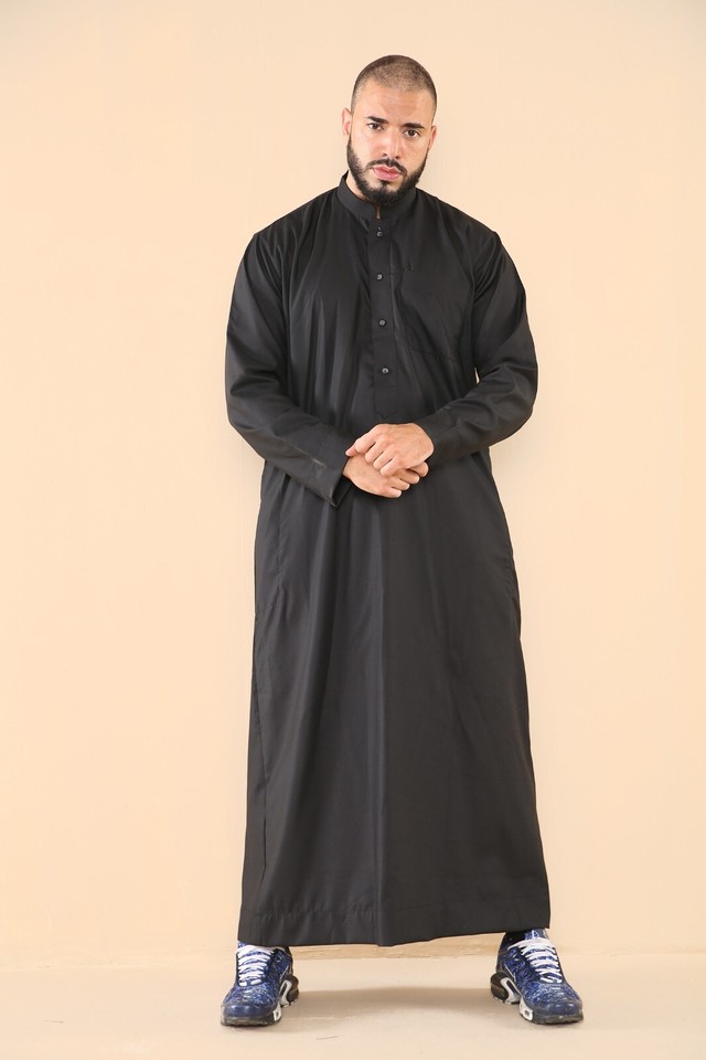 Mens Thobe Jubba Saudi Islamic Arabic Eid Cotton Kaftan Jubbah Umrah ...