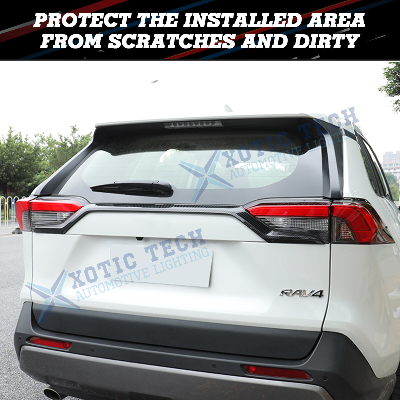 Exterior Rear Trunk Lid Cover Molding Decoration Trim for Toyota RAV4 ...