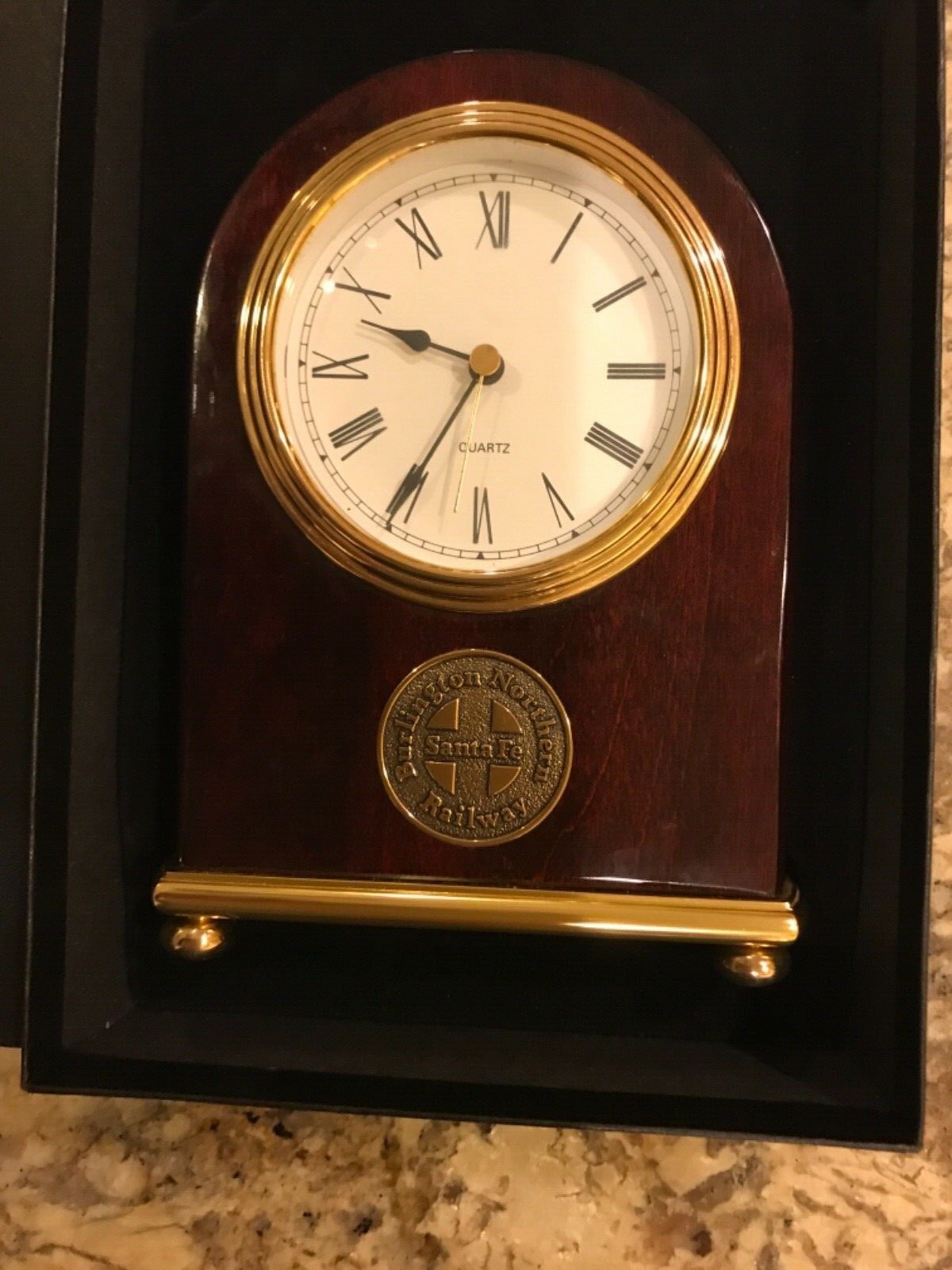 QUARTZ BNSF AWARD DESK CLOCK- NICE CONDITION NIB W BNSF SYMBOL by BTS ...