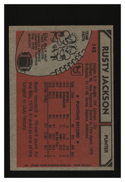 1980 Topps - #142 Rusty Jackson for sale online | eBay