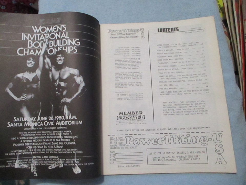 Powerlifting USA Magazine June 1980 Volume 3 No. 12 - Roger Estep | eBay