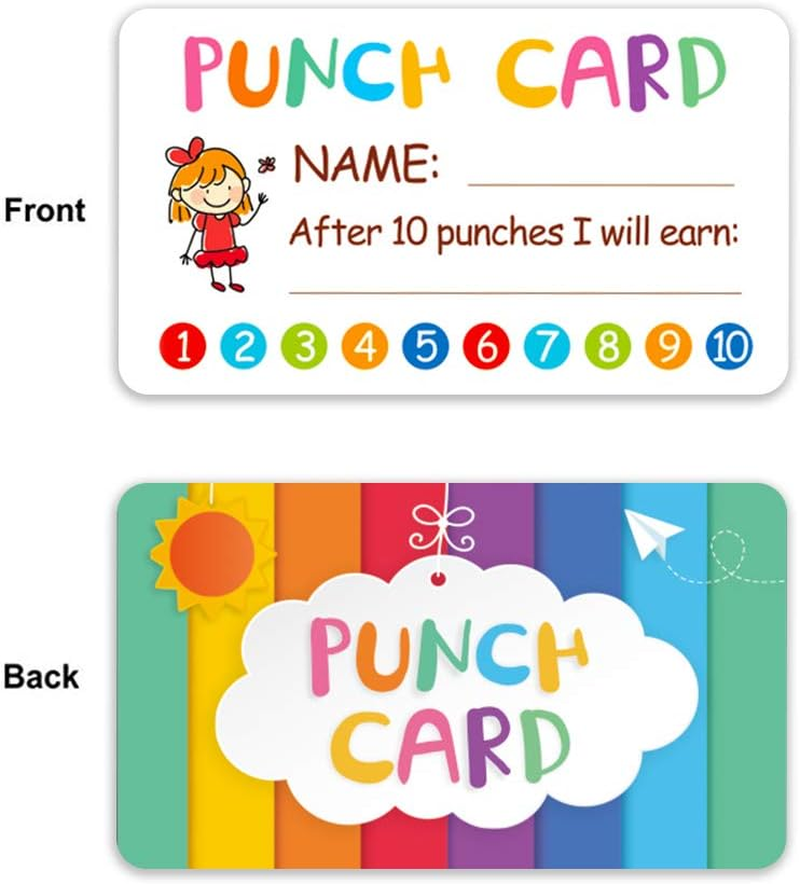 Punch Card, 100Pcs Reward Incentive Card for Teacher, Behavior Chart ...