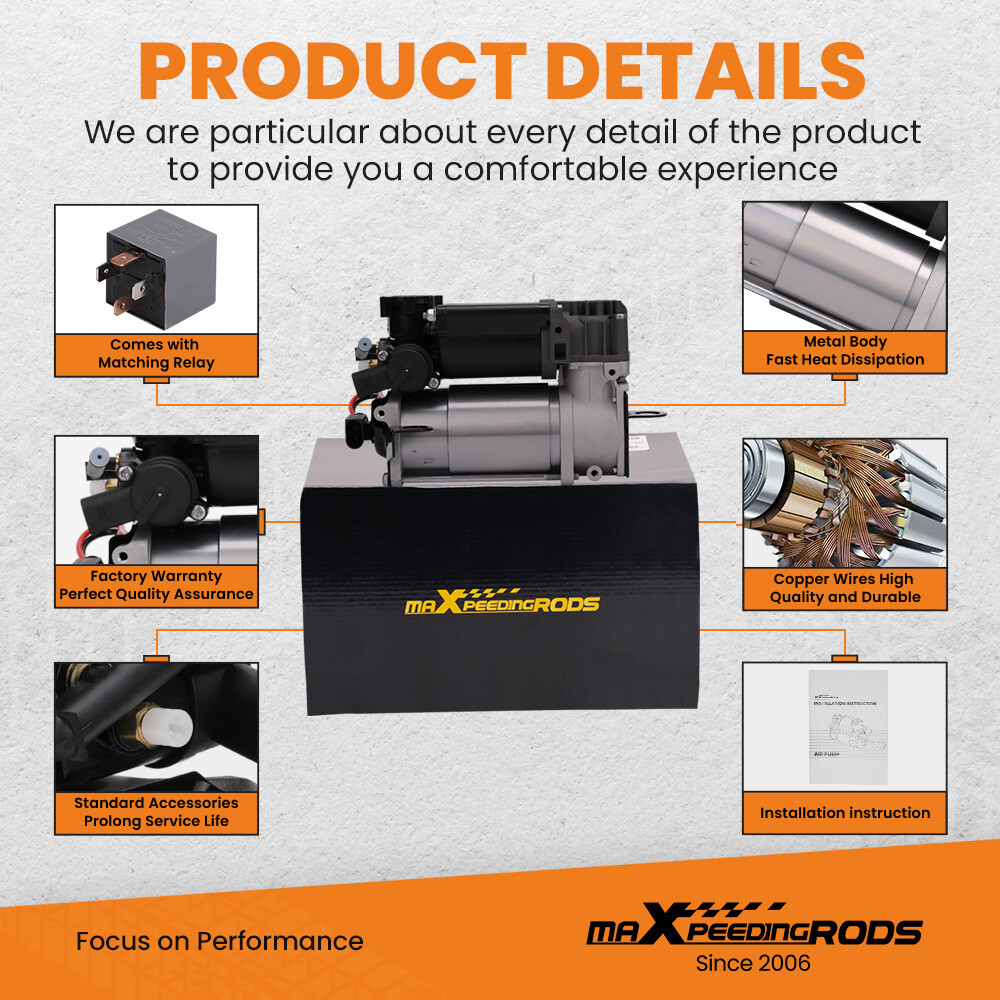 Air Ride Suspension Compressor Pump For Benz W211 W220 S500 W/ Relay ...