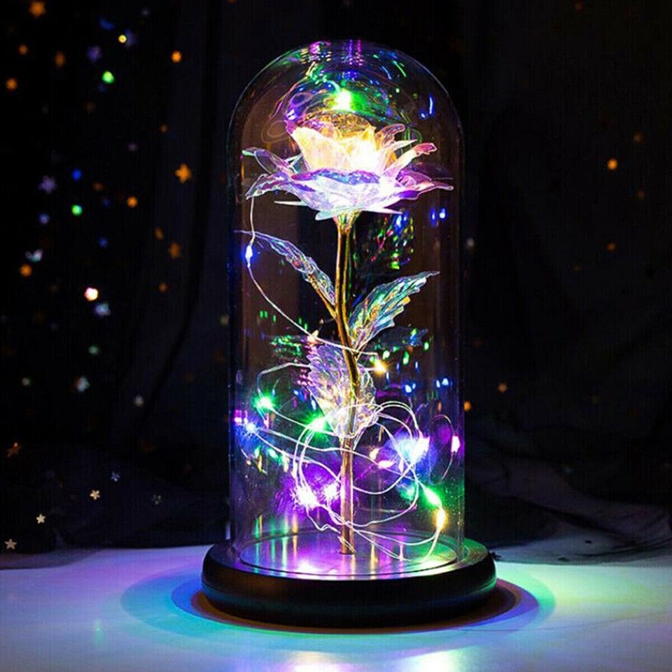 Brand New - Crystal Galaxy Enchanted LED Glass Forever Rose Home ...