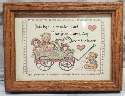 Vintage Creative Calligraphy "Friends" Wall Plaque Artwork 1988 Teddy ...