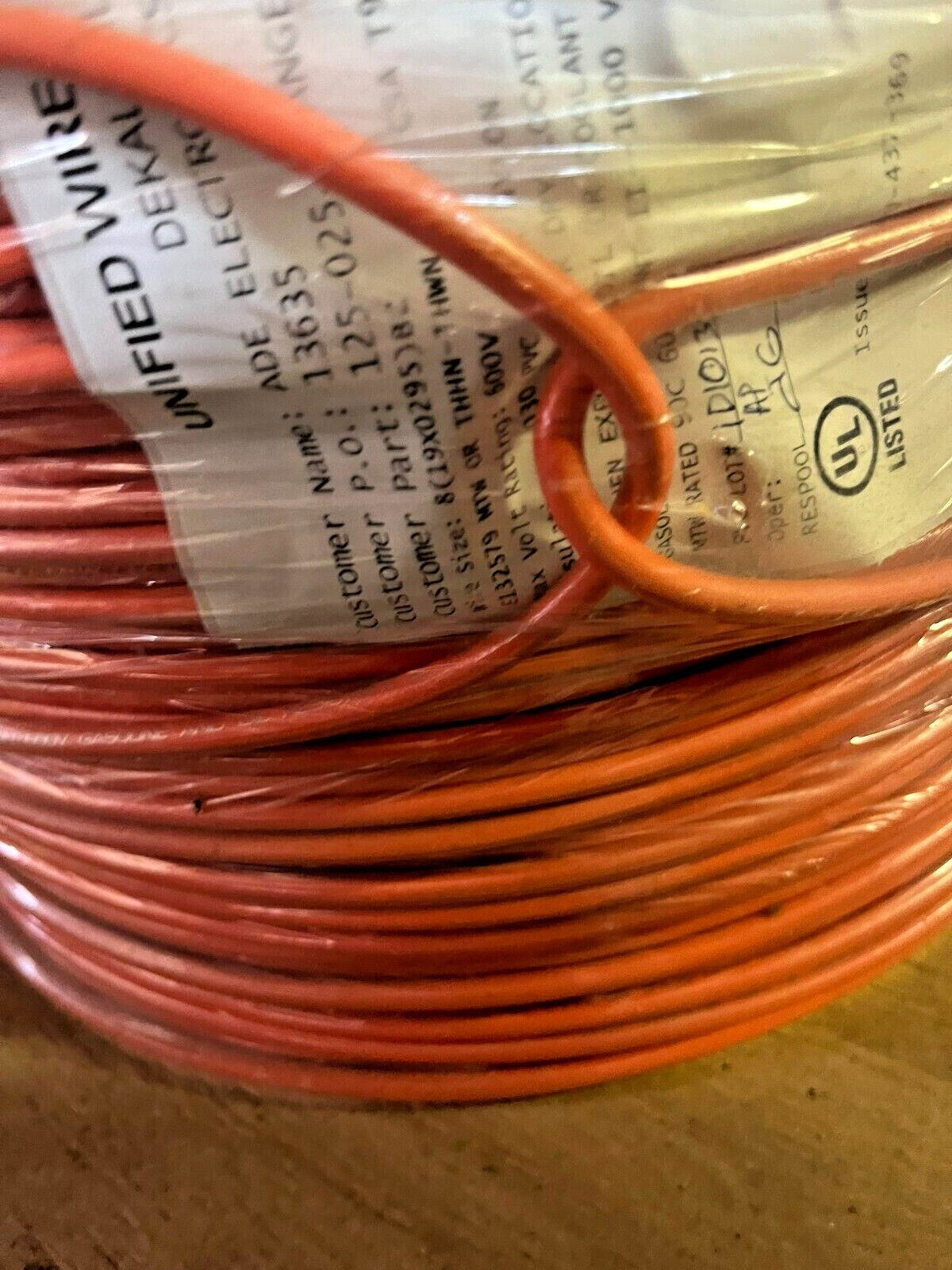 NEW 50'FT 8AWG STRANDED ORANGE MTW OR THHN COPPER BUILDING WIRE | eBay