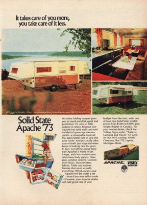 1973 Apache Ramada Camping Trailer: Solid State Vintage Print Ad | eBay