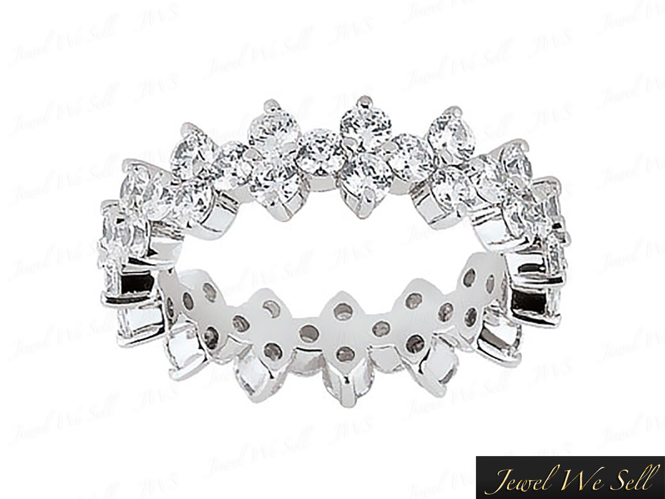 2.10Ct Round Diamond Garland Alternating Eternity Band Ring 14k Gold I ...