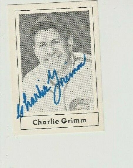 Charlie Grimm Autographed Auto 1978 Grand Slam Card #18 Chicago Cubs | eBay