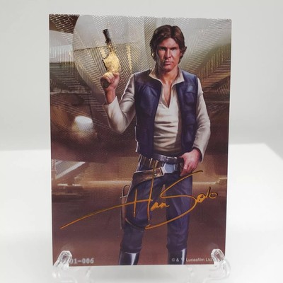 Star Wars Han Solo Card Fun Rare Gold Auto 017/100 Limited SW01-006 US ...