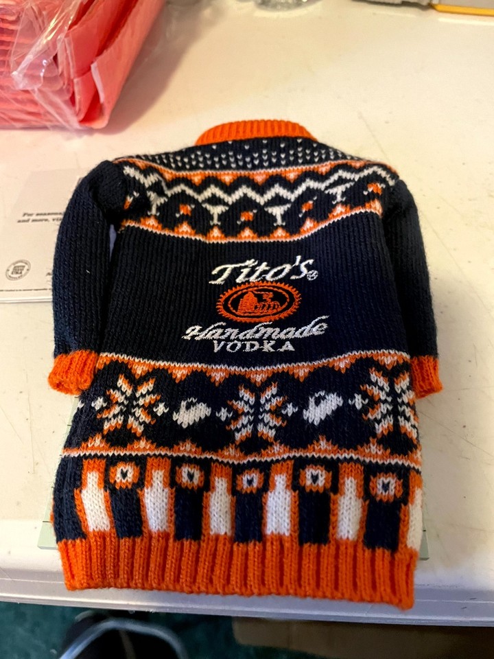Tito’s Handmade Vodka Bottle Mini Sweater Christmas Holiday 2025 Black ...