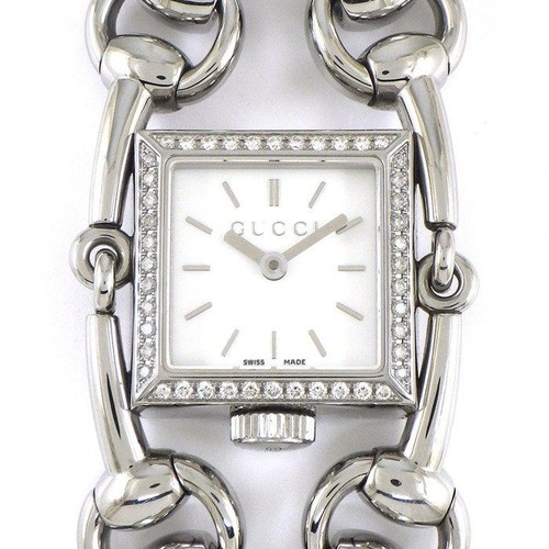 Gucci Signoria 116.5 Diamond Bezel Women's SS Quartz Watch White Dial ...