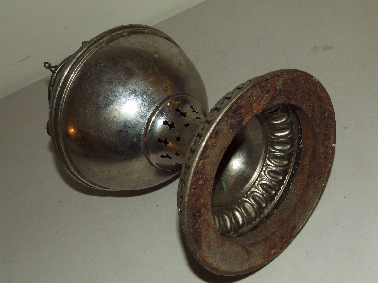 Antique 19th C. Edward Miller Lamp Co. Victorian Nickel Kerosene Oil ...