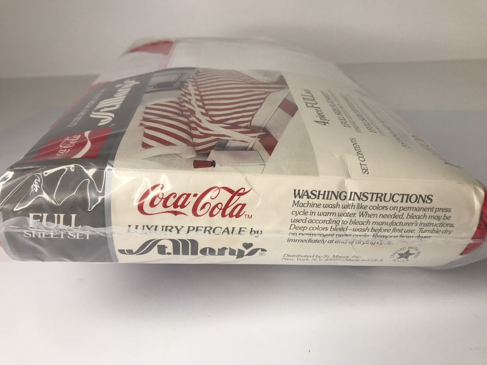 Vintage Coca~Cola Coke Bed Sheets 4-Piece Set Full Size St Mary's ...