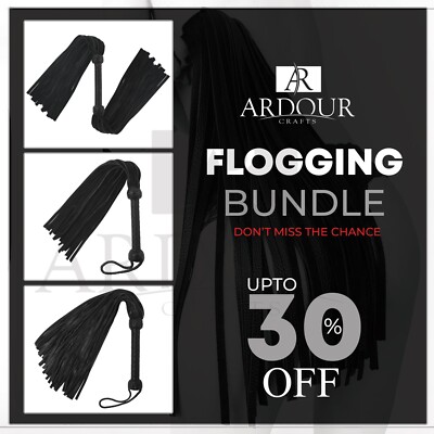 Real Cowhide Leather Floggers Bundle of 3 Handmade Floggers Heavy Duty ...