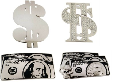 Money Belt Buckle $100 Bill American Dollar Sign Greenback bucks ...